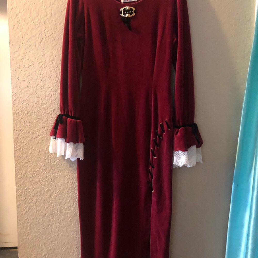 1970s Velvet Cottage Core Maxi Dress. - Gem